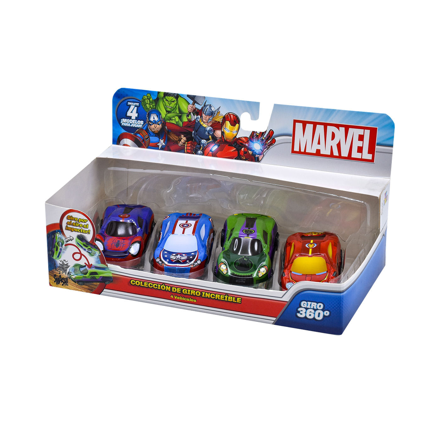 Pack X 4 Carros Pullback 9cm Marvel Flip Giros 360° - Tienda Online Toy ...